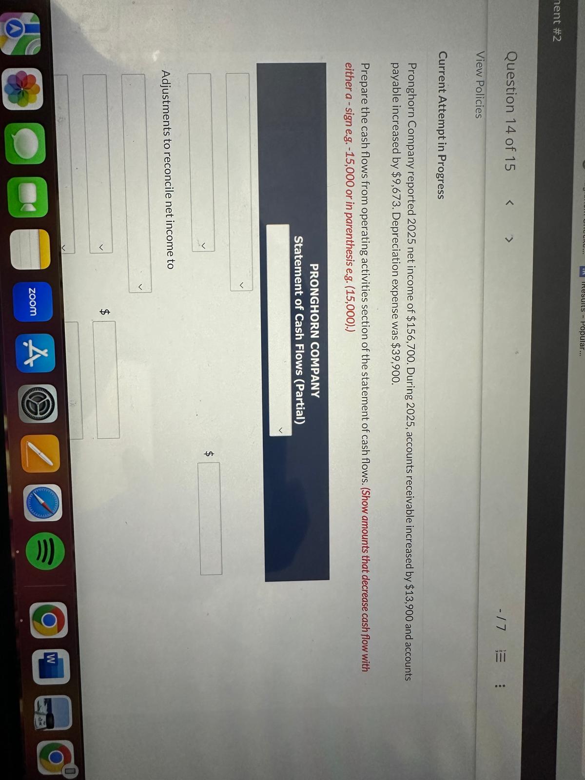 Solved View PoliciesCurrent Attempt in ProgressPronghorn | Chegg.com