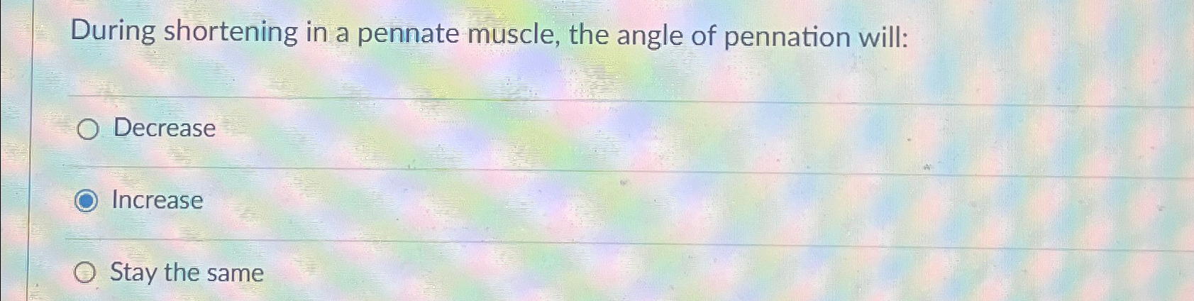 Solved During shortening in a pennate muscle, the angle of | Chegg.com