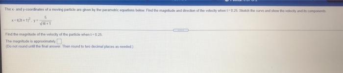 Solved 5 Thex and y-coordinates of a meleg parichu o grown | Chegg.com