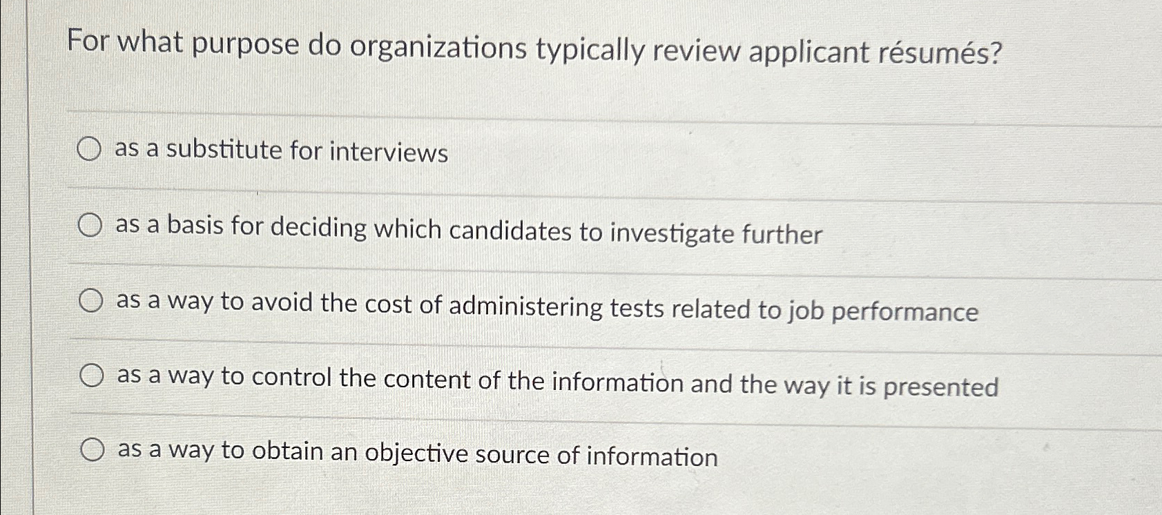 Solved For what purpose do organizations typically review | Chegg.com