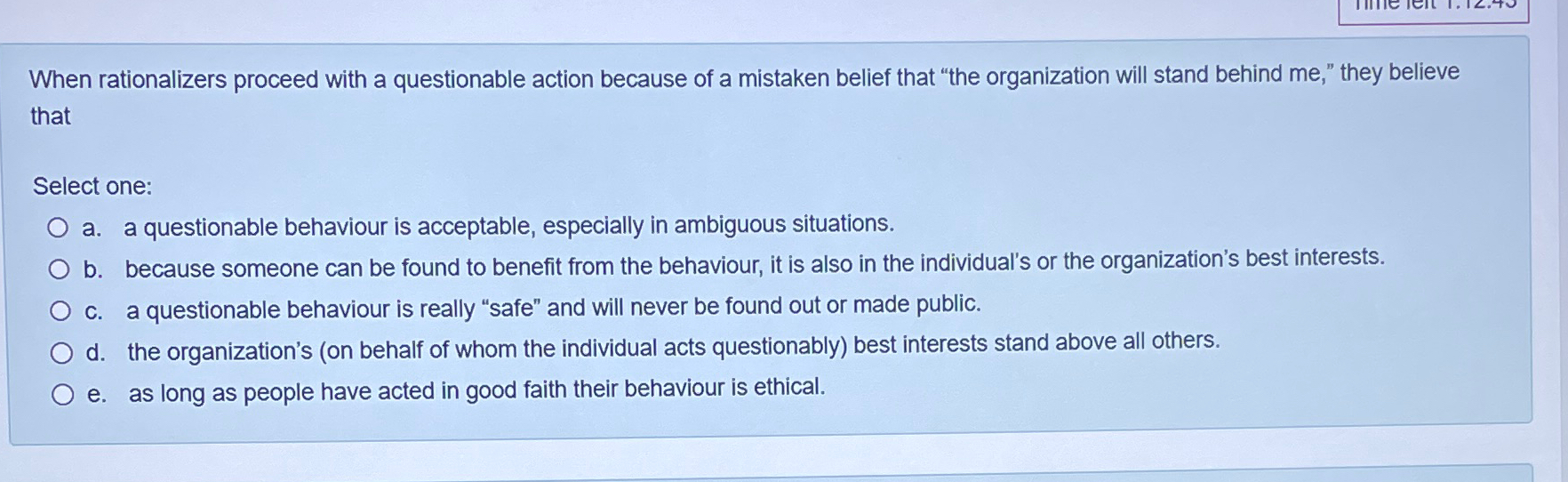 Solved When rationalizers proceed with a questionable action | Chegg.com