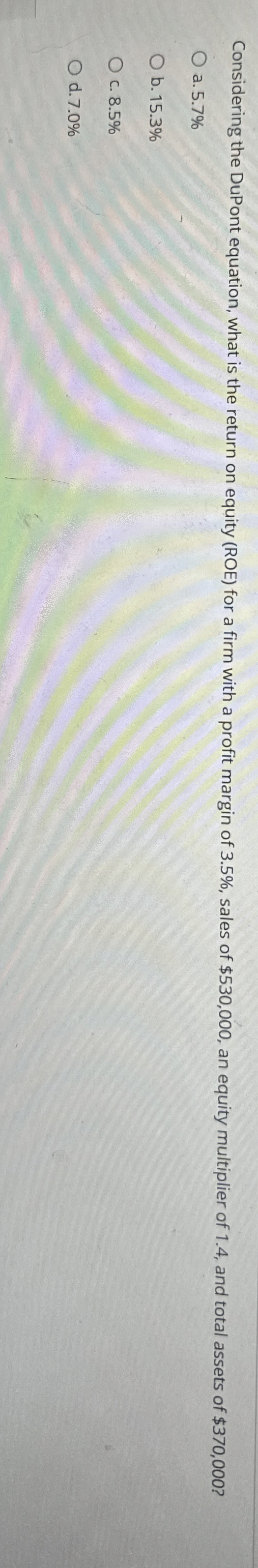 Solved Considering the DuPont equation, what is the return | Chegg.com