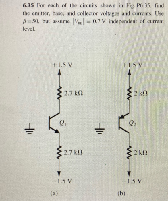 Solved 6.35 For each of the circuits shown in Fig. P6.35, | Chegg.com
