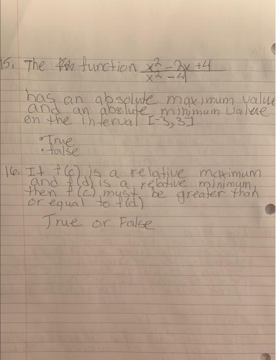Solved 5. The function x2−4x2−2x+4 has an absolute maximum | Chegg.com