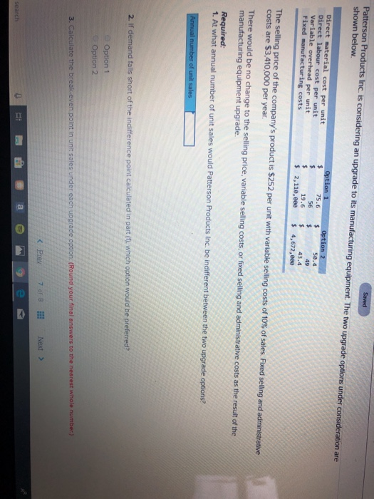 Solved Saved Patterson Products Inc. is considering an | Chegg.com