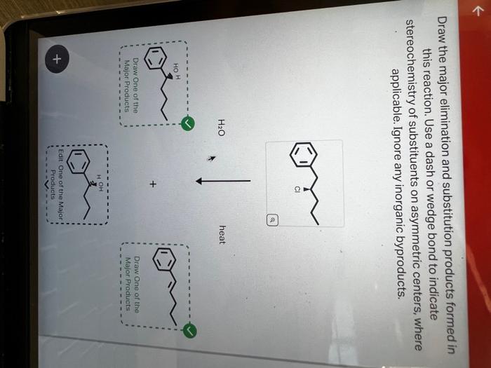 Solved Draw the major elimination and substitution products | Chegg.com
