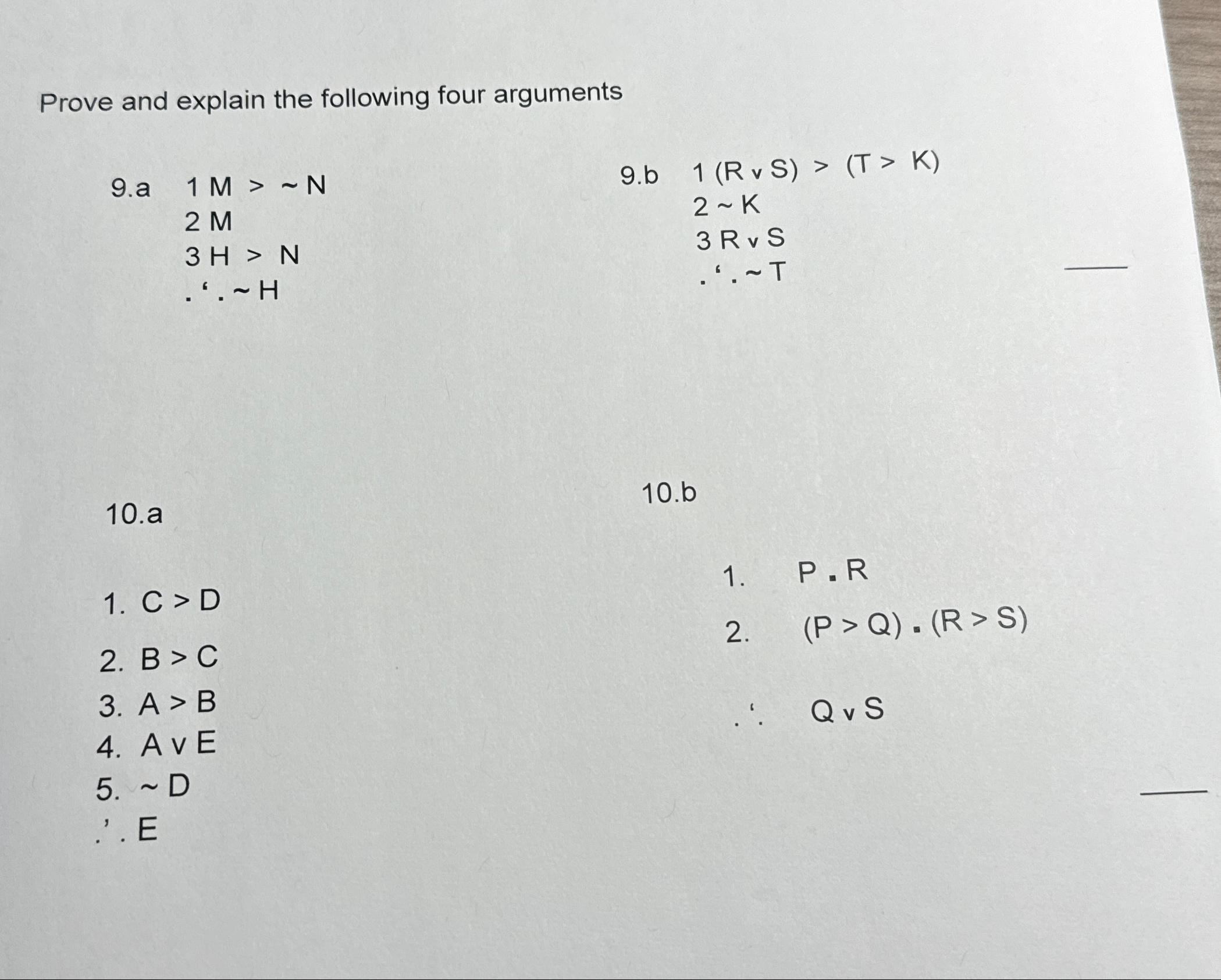 Prove and explain the following four | Chegg.com