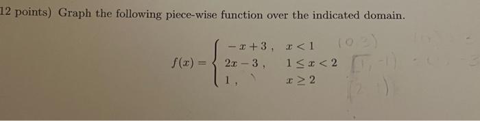 Solved 2 points) Graph the following piece-wise function | Chegg.com