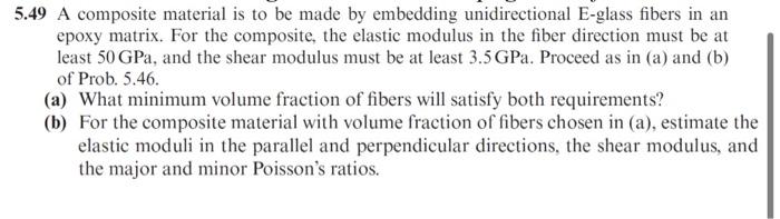 Solved 5.49 A composite material is to be made by embedding | Chegg.com