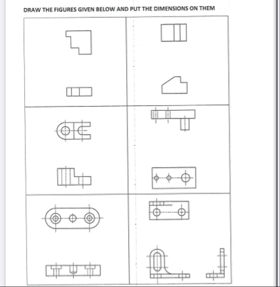 Solved draw the figures given below and put the dimensions | Chegg.com