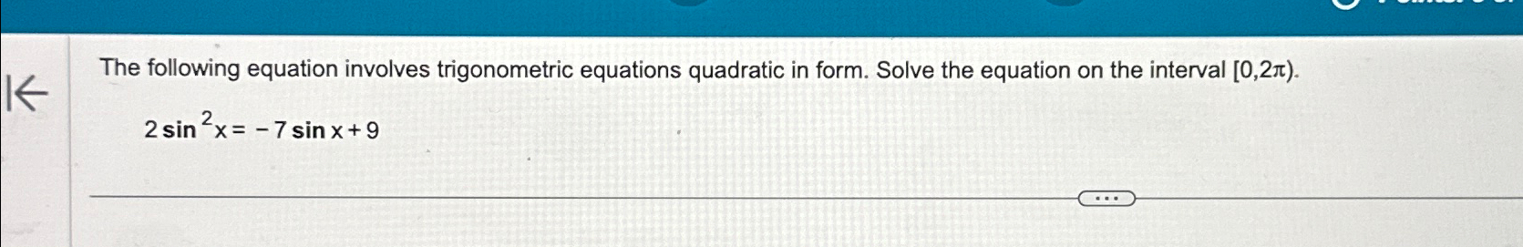 Solved The following equation involves trigonometric | Chegg.com