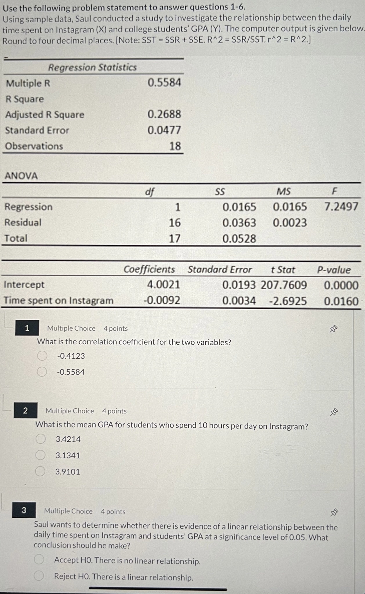 Solved Use the following problem statement to answer | Chegg.com