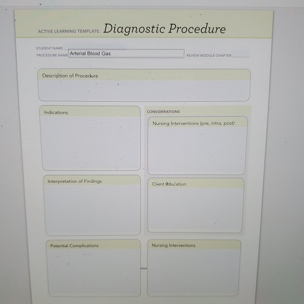 Solved ACTIVE LEARNING TEMPLATE: Therapeutic Procedure | Chegg.com