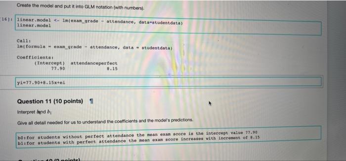 Solved Create the model and put it into GLM notation (with | Chegg.com