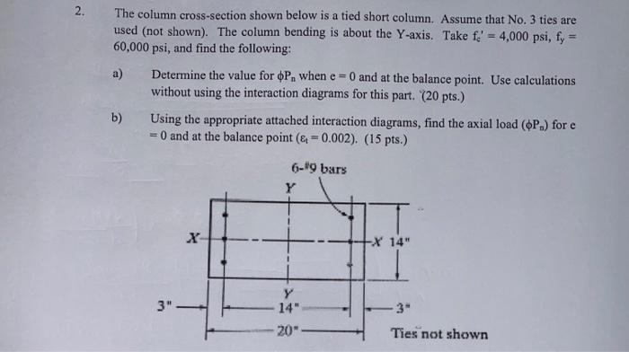Solved 2. The column cross-section shown below is a tied | Chegg.com