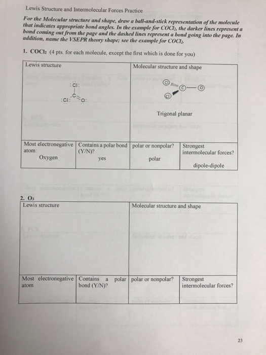 Solved Lewis Structure and Intermolecular Forces Practice | Chegg.com