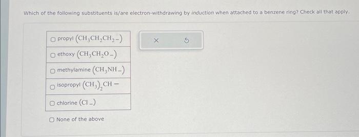 Solved Which of the following substituents is/are | Chegg.com
