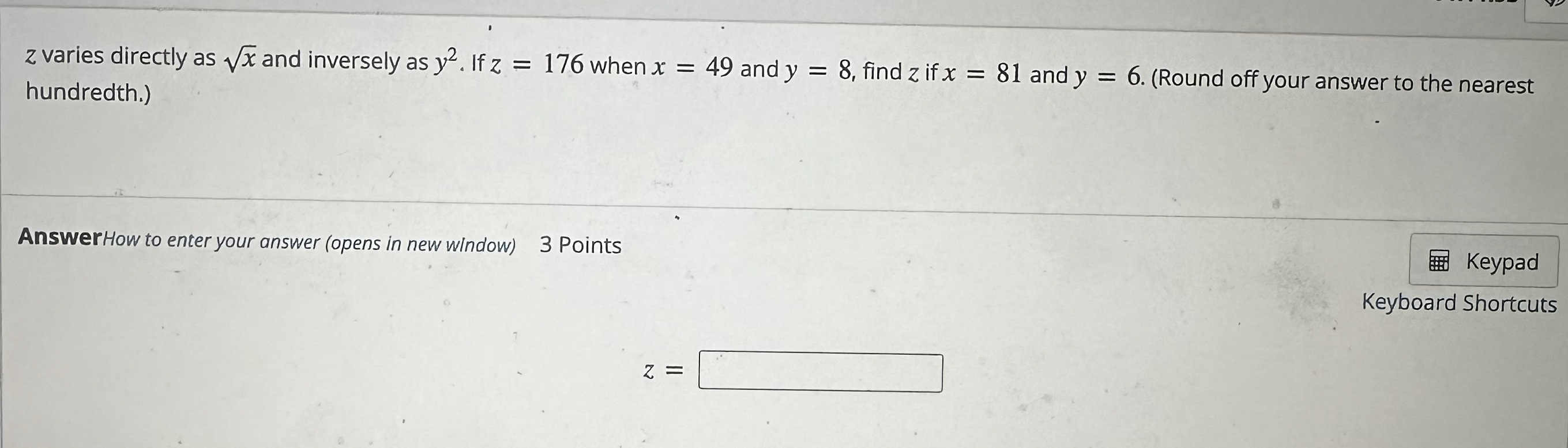 Solved z ﻿varies directly as x2 ﻿and inversely as y2. ﻿If | Chegg.com