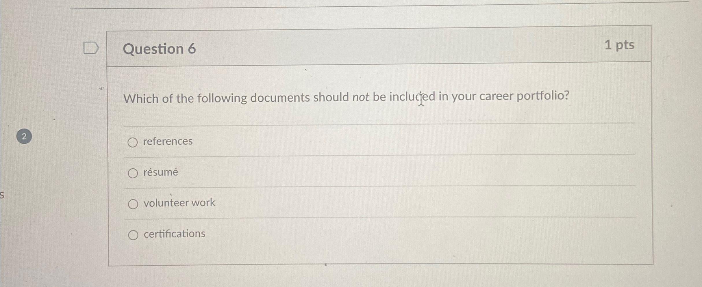 Solved Question 61 ﻿ptsWhich of the following documents | Chegg.com