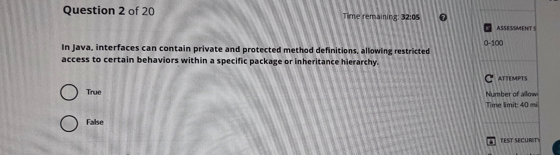 Solved Question 2 ﻿of 20In Java, interfaces can contain | Chegg.com