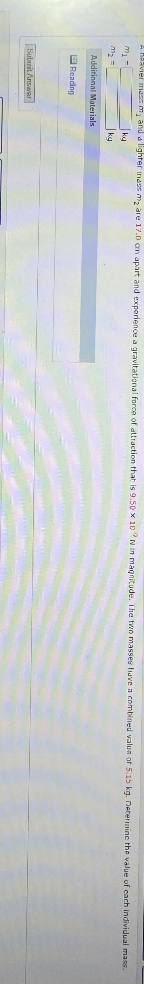 Solved m2= ﻿kgAdditional Materials舅 ﻿Reading | Chegg.com