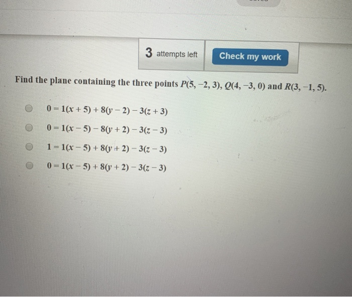 Solved 3 attempts left Check my work Find an equation of the | Chegg.com