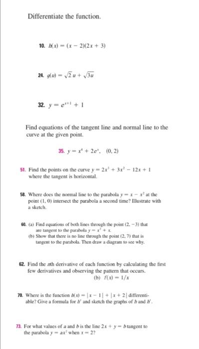 Solved Differentiate the function. 10. Bx) = (x - 2)2x + 3) | Chegg.com