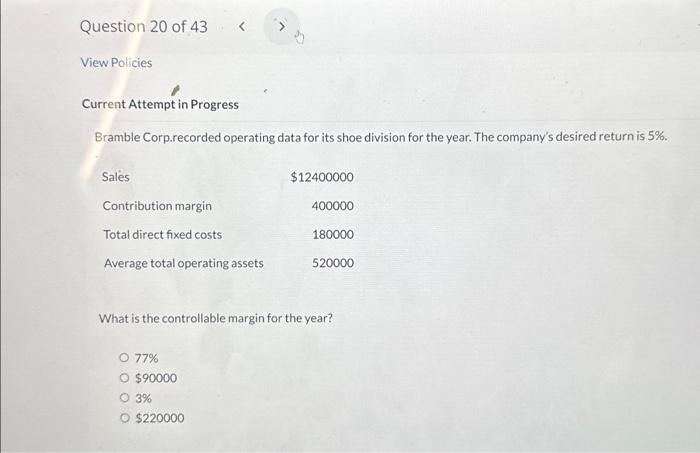 Solved View Policies Current Attempt in Progress Bramble | Chegg.com