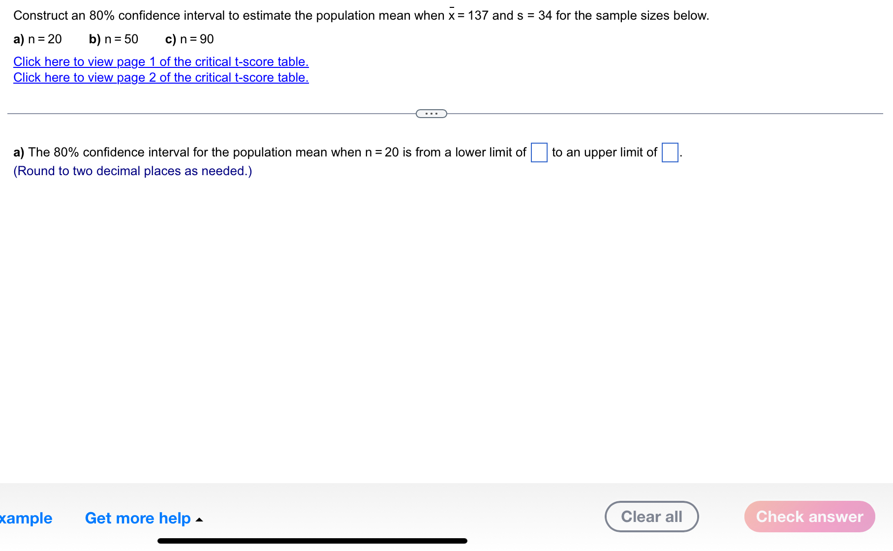 Solved Construct an 80% ﻿confidence interval to estimate the | Chegg.com