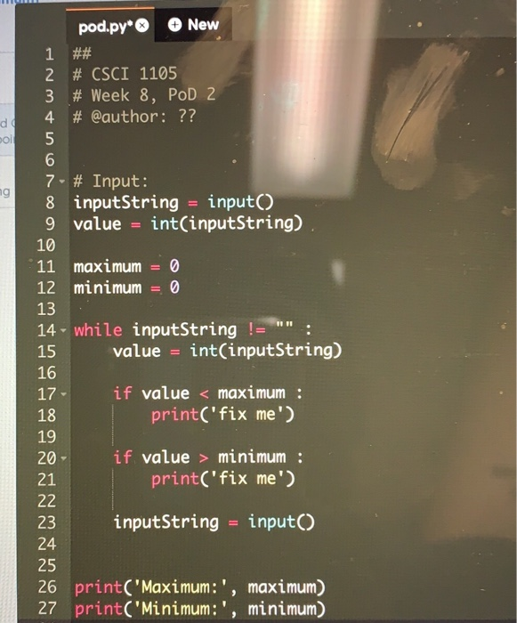 Solved POD 4: Highs and lows Instructions Today we'll carry | Chegg.com