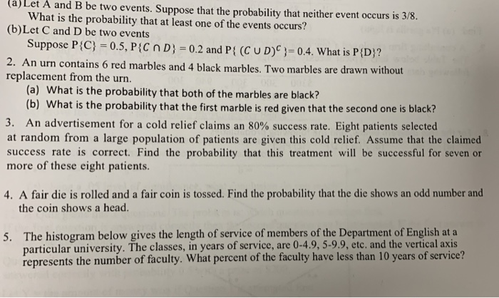 Solved (a) Let A and B be two events. Suppose that the | Chegg.com