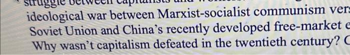 ideological war between Marxist-socialist communism | Chegg.com