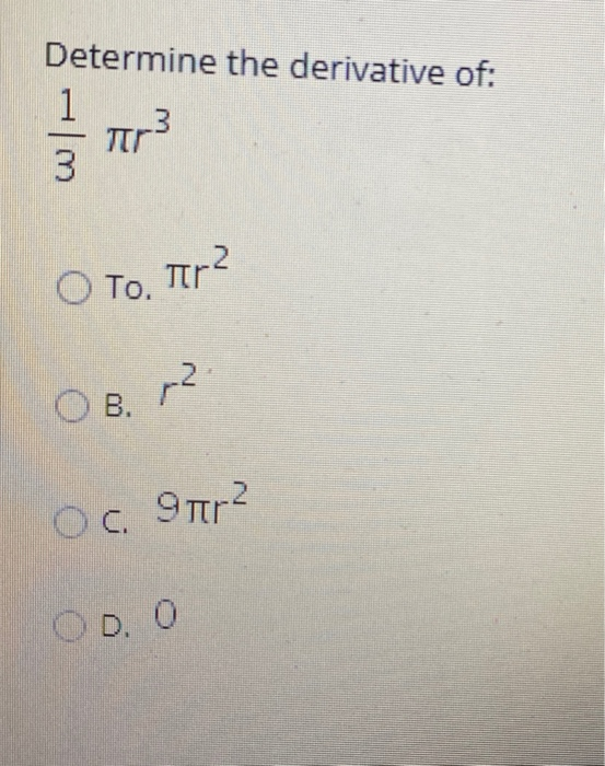 Solved Determine the derivative of: Tr3 3 Ото. Пr2 ОВ, 2. | Chegg.com