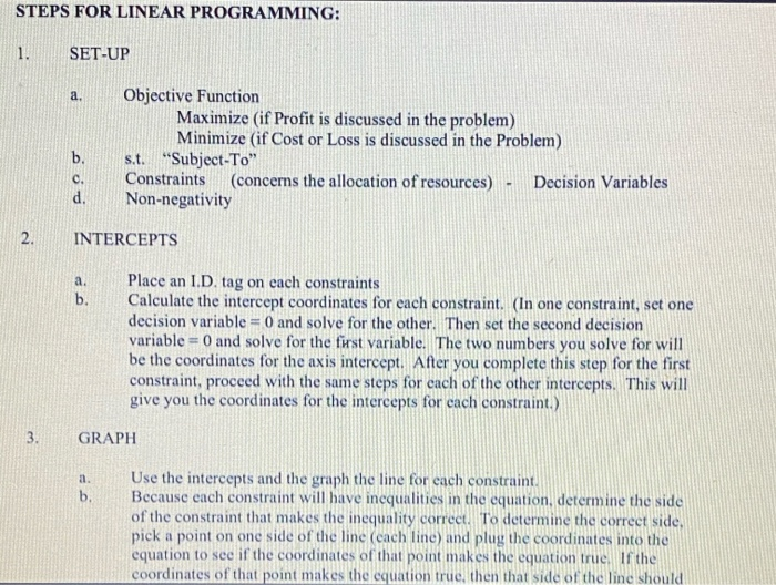 Solved Use the steps provided to solve these Linear | Chegg.com