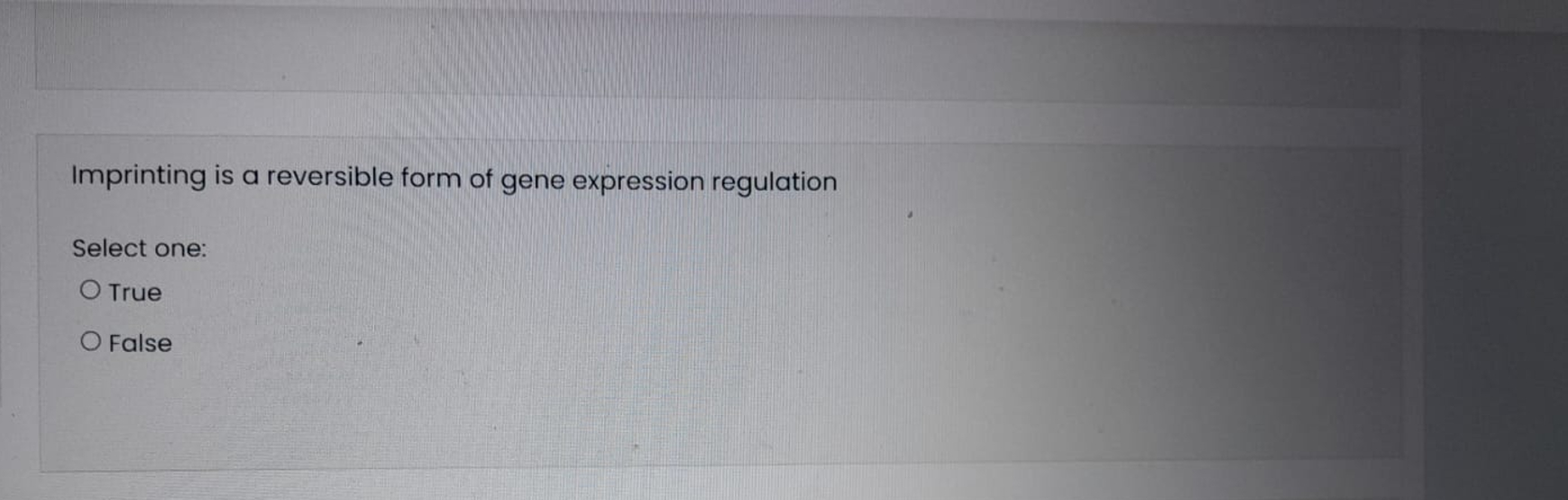 Solved Imprinting is a reversible form of gene expression | Chegg.com