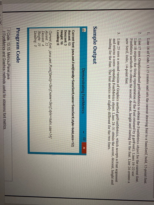 Manipulate colors and fonts Program Explanation: | Chegg.com