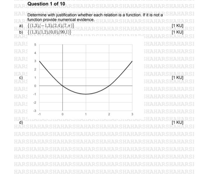 Solved Question 1 of 10 Determine with justification whether | Chegg.com