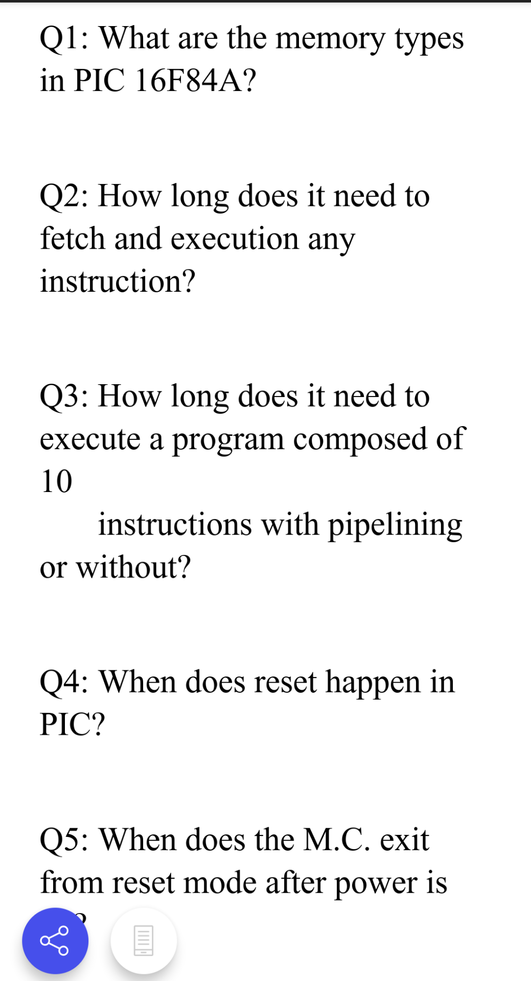 Solved Q1: What are the memory types in PIC 16F84A? Q2: How | Chegg.com