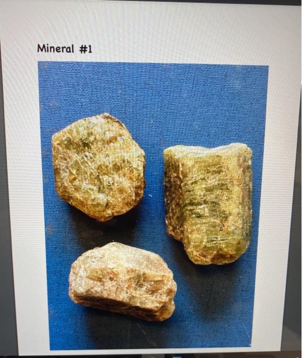 Solved The ACTIVITY 9 Identification of Minerals 1. Identify | Chegg.com