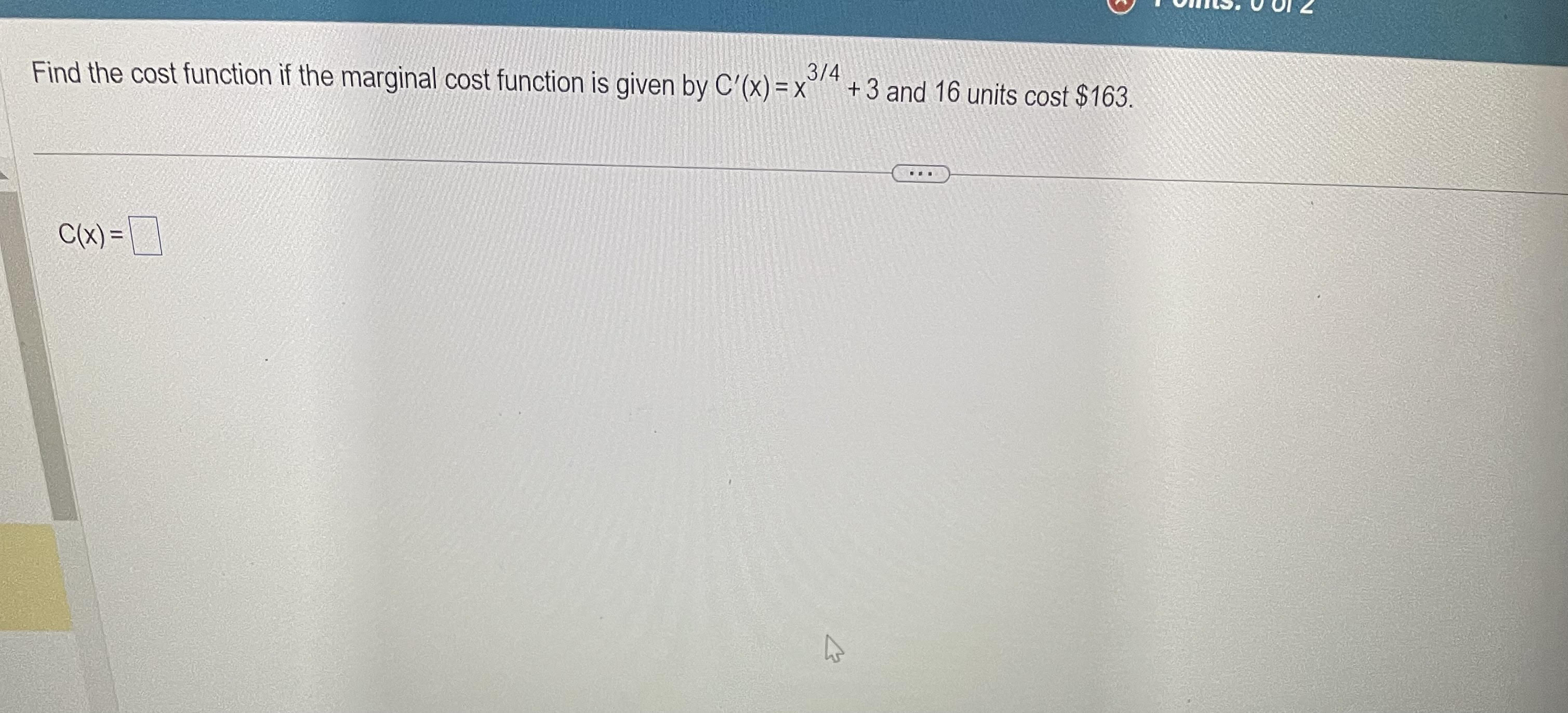Solved Find the cost function if the marginal cost function | Chegg.com