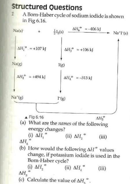 Solved Structured Questions 1 A Born-Haber cycle of sodium | Chegg.com