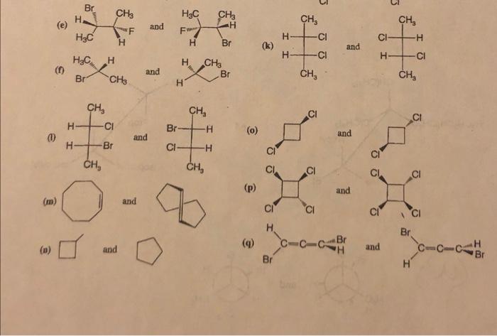 Solved Consider the following pairs of structures. Designate | Chegg.com
