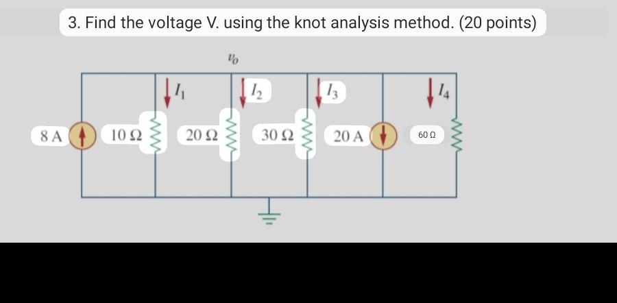 Solved 3. Find the voltage V. using the knot analysis | Chegg.com
