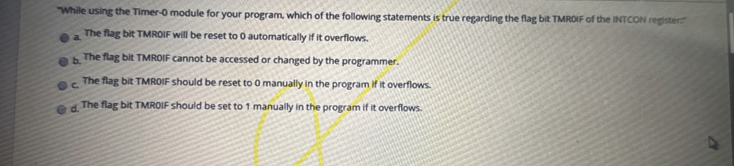 Solved While using the Timer-0 ﻿module for your program, | Chegg.com