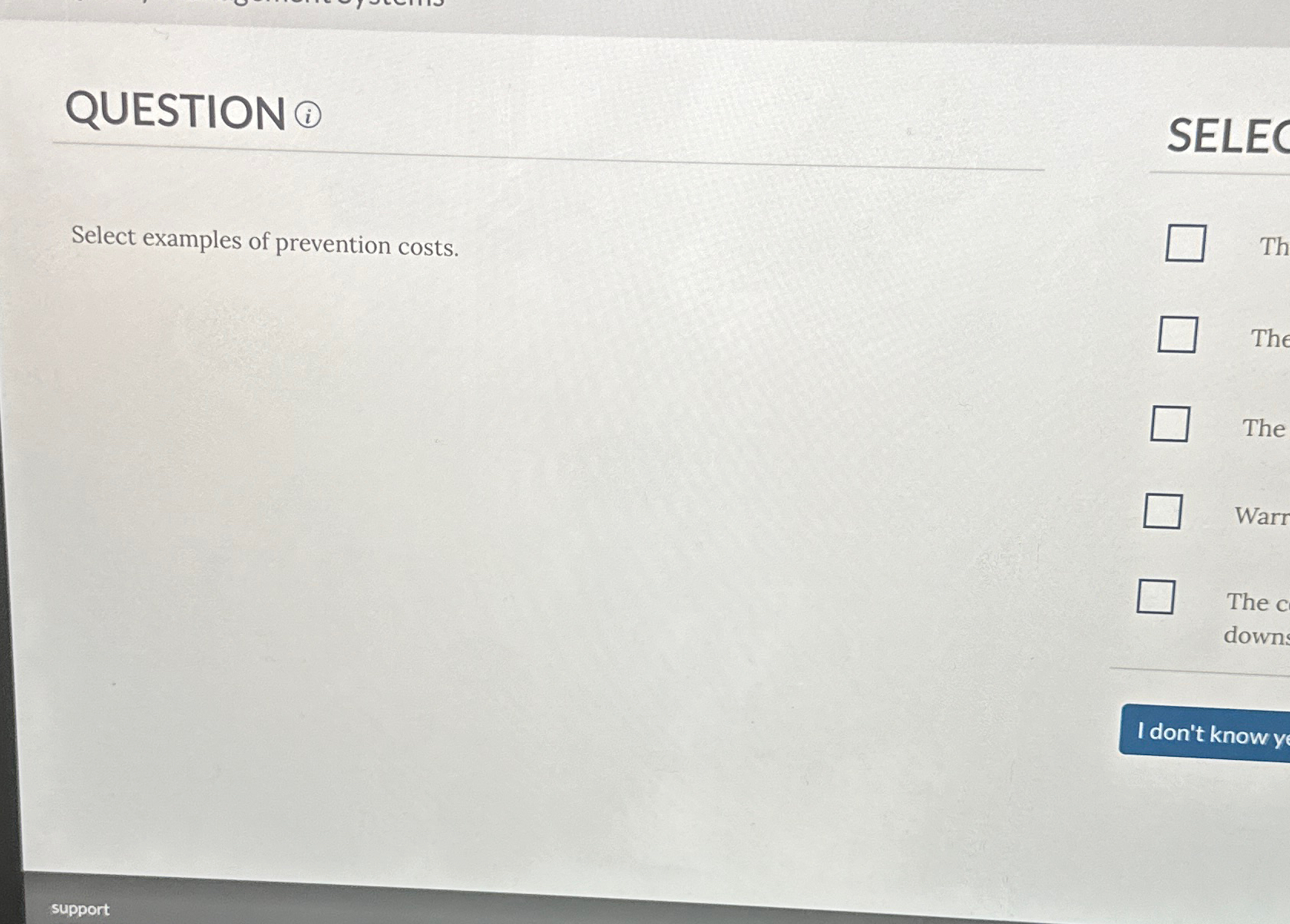 Solved QUESTION (i)SELESelect examples of prevention | Chegg.com