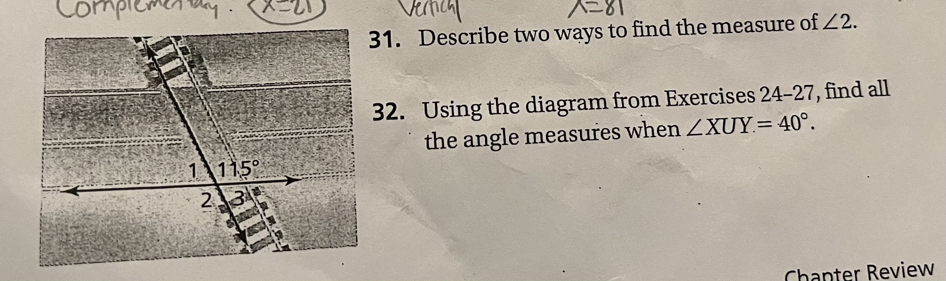 Solved Describe two ways to find the measure of ??2.Using | Chegg.com