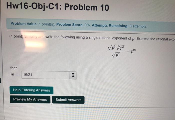 Solved Hw16-Obj-C1: Problem 7 Problem u poin(s). Problem | Chegg.com