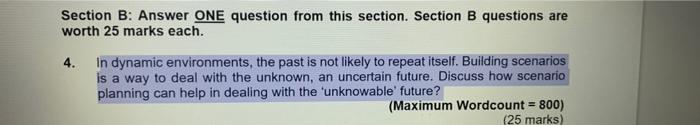 Solved Section B Answer One Question From This Section