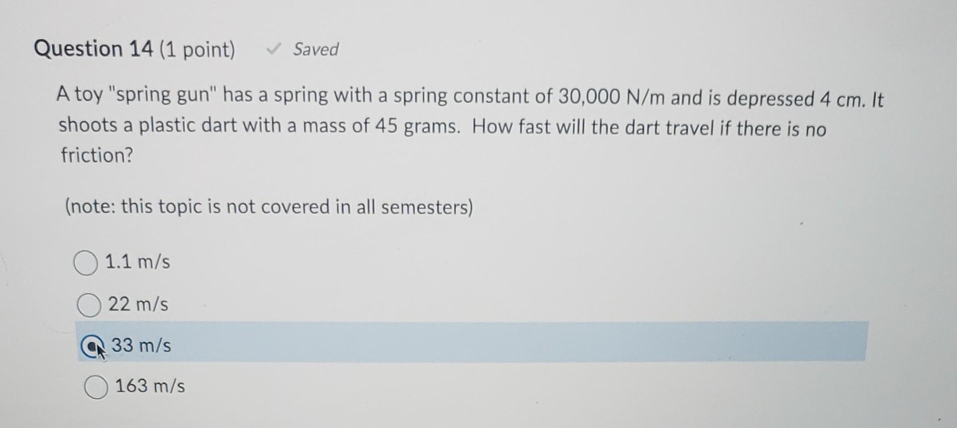 Solved A toy "spring gun" has a spring with a spring | Chegg.com