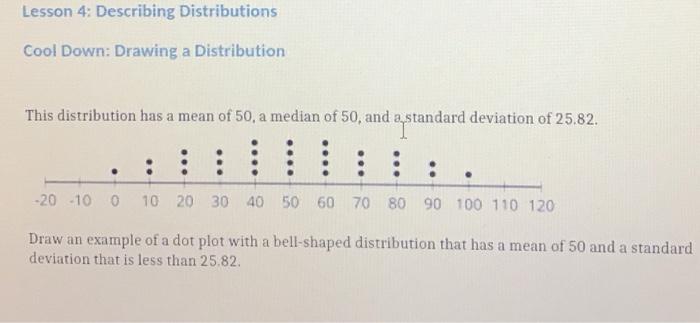 Solved Lesson 4: Describing Distributions Cool Down: Drawing | Chegg.com